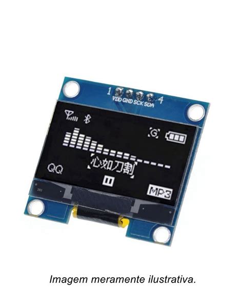 Display LCD OLED I C Branco SmartProjects Brasil Componentes Eletrônicos Arduino