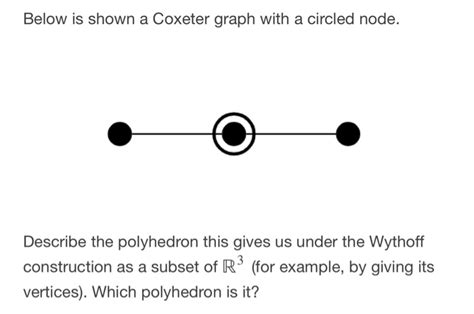 Solved Below is shown a Coxeter graph with a circled node. | Chegg.com