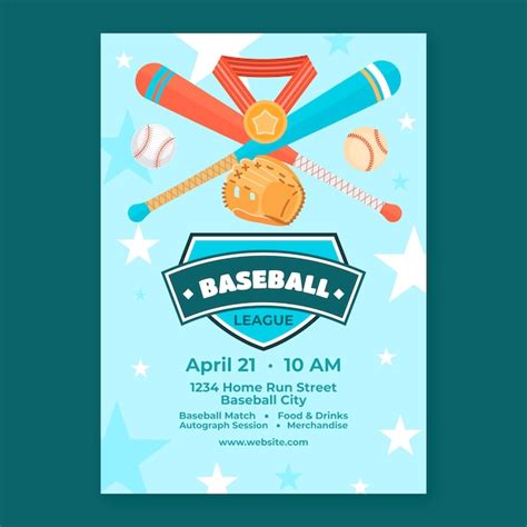 Free Vector Baseball Poster Template Design