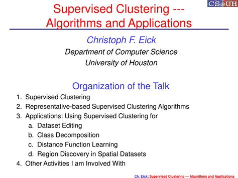 Ppt Supervised Clustering Algorithms And Applications Powerpoint