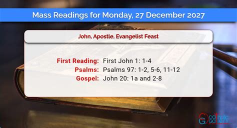 Daily Mass Readings For Monday 27 December 2027 Catholic Gallery