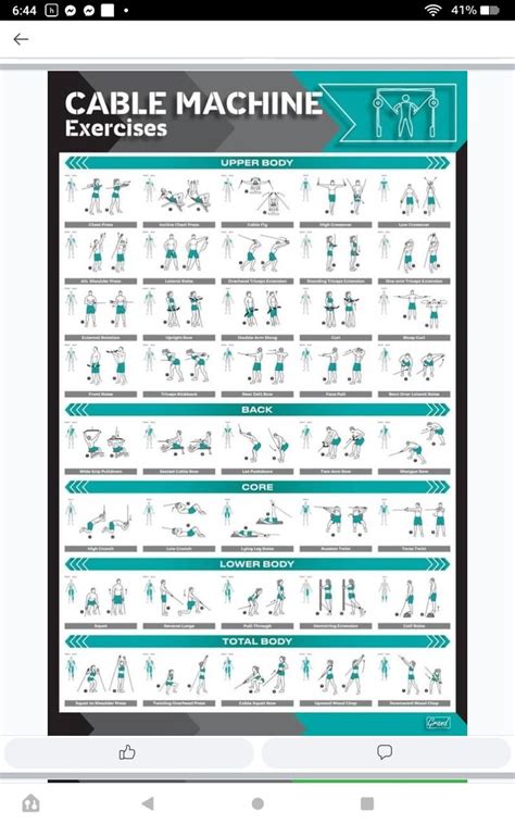 Cable Workout Cable Machine Workout Chart Exercises