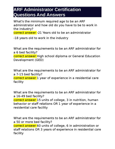 Adult Residential Facility Administrator Certification Exam Prep