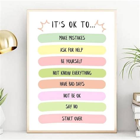 Its Ok To Make Mistakes Postertherapy Office Decorschool Counselor