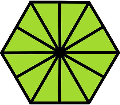 Lime Hexagon Fraction 1212 Free Vector Clipart Images On