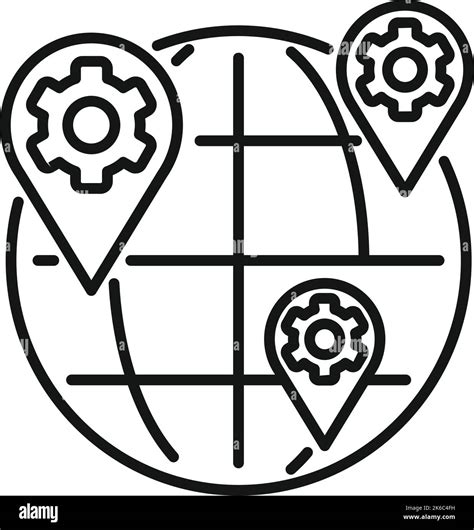 Global Development Icon Outline Vector Eco Earth Eco Recycle Stock