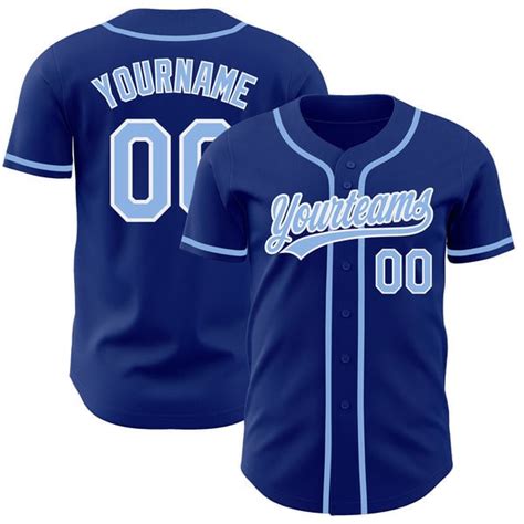 Custom Royal Light Blue White Authentic Baseball Jersey Styletrendy