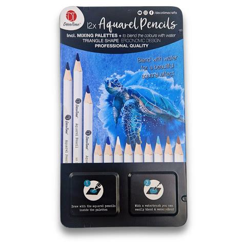 Akvarelové Pastelky 12ks štětec Modré Odstíny Aukro