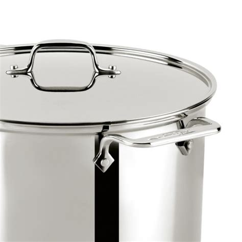 All Clad D3 8 Quart Stainless Steel Stock Pot With Lid Premium Cookware