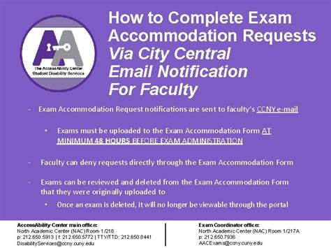 How To Complete Exam Accommodation Requests Via City
