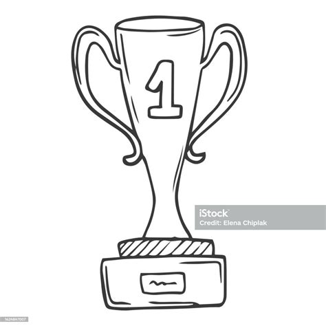 Gold Trophy Doodle은 1위 우승자를 위한 금 트로피의 손으로 그린 벡터 낙서 그림입니다 낙서 드로잉에 대한 스톡 벡터 아트 및 기타 이미지 Istock