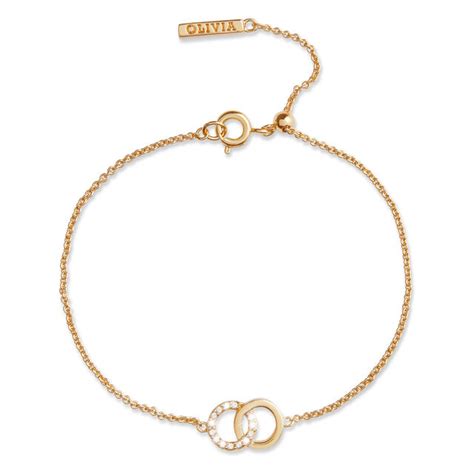 Bejewelled Interlink Chain Bracelet Gold Olivia Burton London