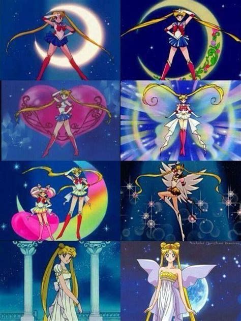 All Transformations Sailor Moon Manga Sailor Moon Anime