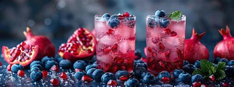 Pomegranate Blueberry Mocktail Rich In Antioxidants In A Stylish Glass