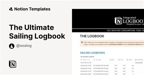 The Ultimate Sailing Logbook Template By Sealog Notion Marketplace