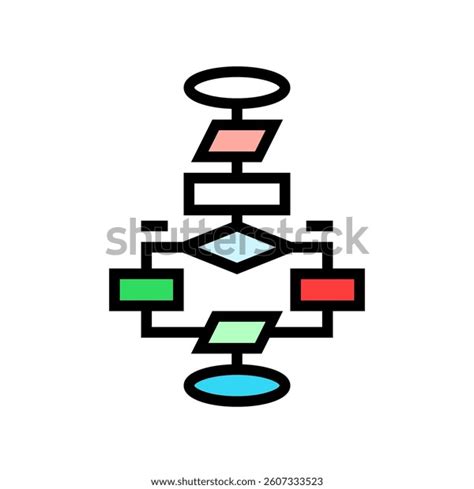 Algorithm Flowchart Machine Learning Color Icon Stock Vector Royalty Free 2607333523