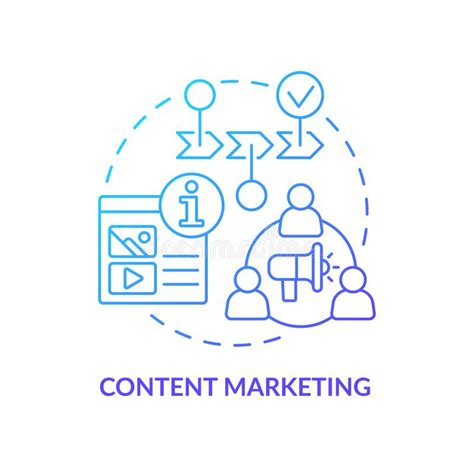 Content Marketing Blue Gradient Concept Icon Stock Vector