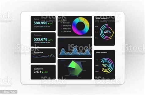 Chart Graph Elements For Data Analytics And Statisticsmodern Infographic With Template And Chart