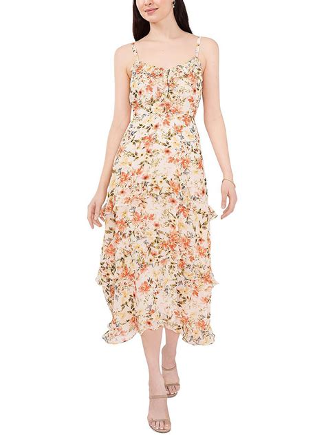 Msk Floral Maxi Evening Dress Lyst