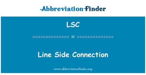 Lsc Stands For Line Side Connection Abbreviation Finder