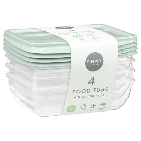 Large Food Tubs With Airtight Lids 4pk Sage Kitchen Storage Bandm