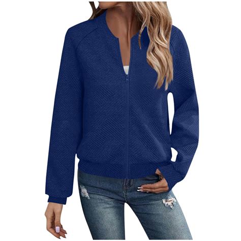 Busydd Fall Jackets For Women Fashion Casual Long Sleeve Zip Up Jackets