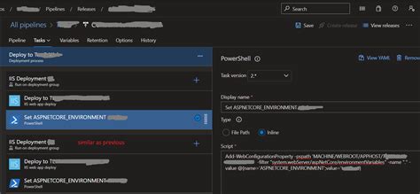 Powershell Set Environmentvariables For Different Sites In Iis