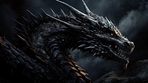 Black Dragon Against A Dark Background Black Dragon Pictures