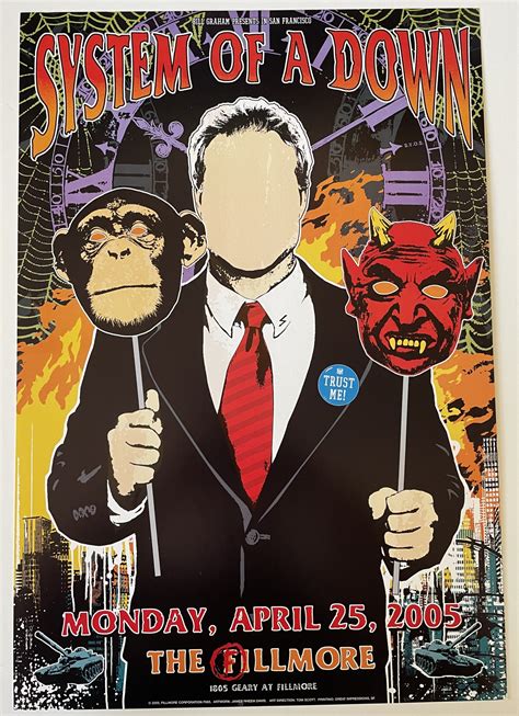System Of A Down Concert Poster San Francisco 2005 F 685 The Fillmore