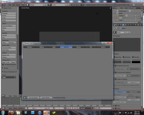 addons in user preferences has disappeared basics and interface