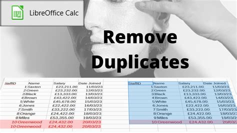 How To Remove Duplicates In Libreoffice Calc Youtube
