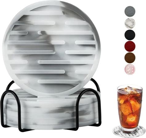 프리미엄 실리콘 코스터 미끄럼 방지 접착 방지 내열성 컵 쿠션 커피 테이블용 홀더 포함 8 개 Aliexpress