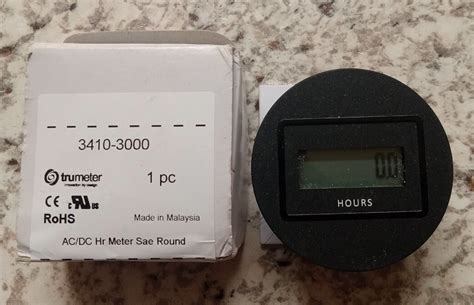 Trumeter Lcd Hour Meter Sae Round Flush 8 Digit 3410 3000 Trumeter 3410