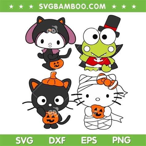 Hello Kitty My Melody Kuromi Pumpkins Svg