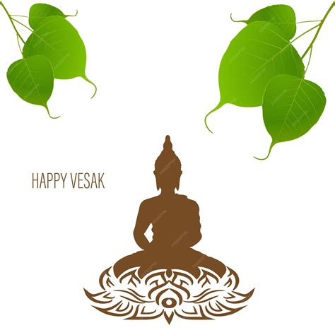 Premium Vector Sacred Fig Or Pipal Tree Leaf Buddha Purnima Or Vesak Day Vector Illustration