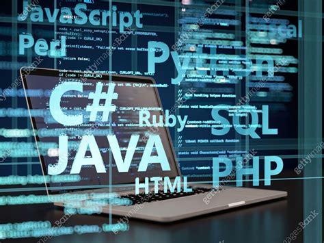 all programming languages with computer code and laptop java python