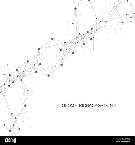 Geometric Abstract Vector With Connected Line And Dots Global Network Connection Background