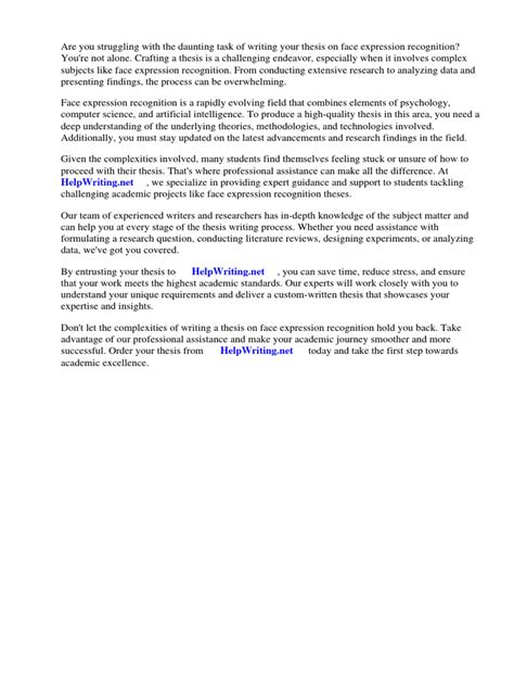 Face Expression Recognition Thesis Pdf Machine Learning Accuracy
