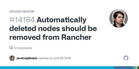Automatically Deleted Nodes Should Be Removed From Rancher · Issue 14184 · Rancherrancher · Github