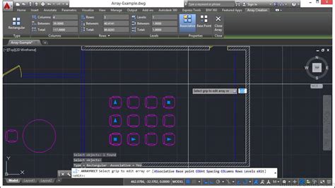 AutoCAD Training Video Tutorial Rectangular Array YouTube