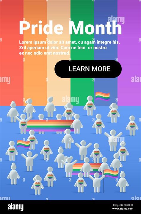 Pride Month Celebration Lgbtq Community Parade Rainbow Flags Diverse