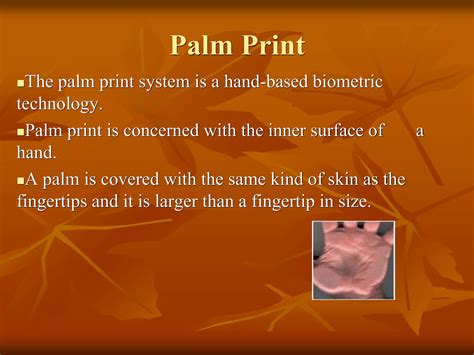 Pattern Recognition Palm Print Authentication System Pptx Operating