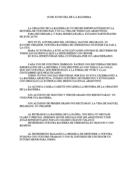 20 De Junio Día De La Bandera Pdf