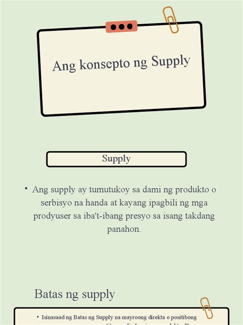 Ang Konsepto Ng Supply Pdf