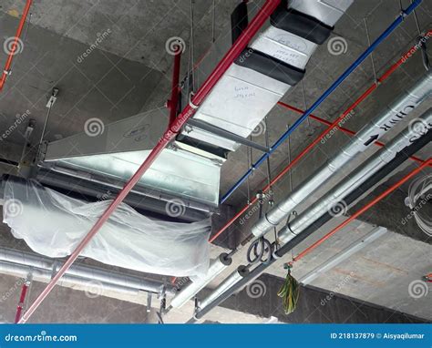 Chiller Pipes And Other Services Pipes Ducting And Trunking Installed Above Ceiling Level