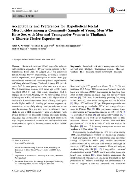 Pdf Acceptability Of Hiv Pre Exposure Prophylaxis Prep And