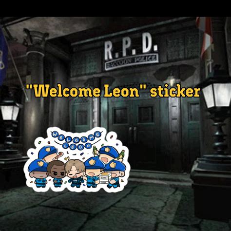 Welcome Leon Party Rpd Sticker Rookie Party Decal Cute Resident Evil