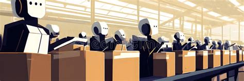 Robotic Figures In Uniform Setting Stock Illustration Illustration Of Technology Collective