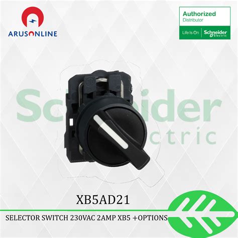 Schneider Xb5ad21 Selector Switch 230vac 2amp Xb5 Options Arus Online