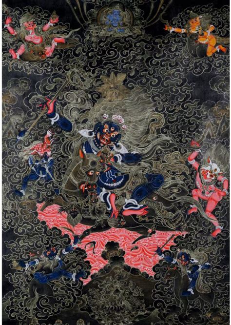 编号188 121938：黑金唐卡 吉祥天母（10070cm左右） 沃唐卡